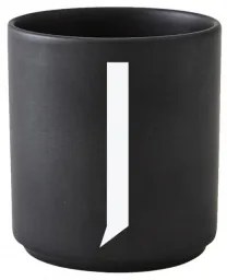 Černý porcelánový hrnek Letter J Design Letters