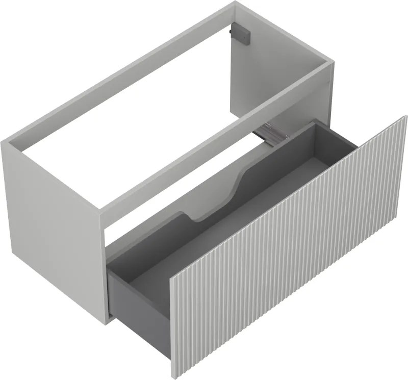 Mexen Rivel, koupelnová skříňka 100 cm, 1 zásuvka, drážkovaná, šedá matná, 91A20-10047-1-BF62
