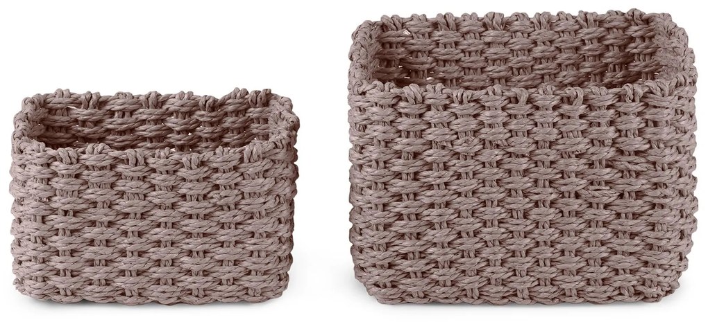 Set pletených košíků Compactor Lisou, 2 dílný - šedá