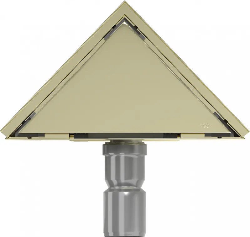 Mexen Flat, rohový sprchový žlab 20 x 20 cm, zlatá, 1510320
