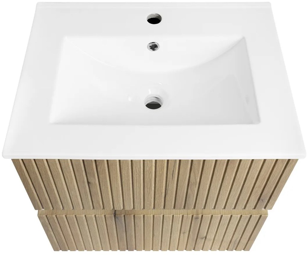 Aqualine Aqualine, PANEDA STRIP umyvadlová skříňka 59,5x55x45,2cm, dub emporio, PN360