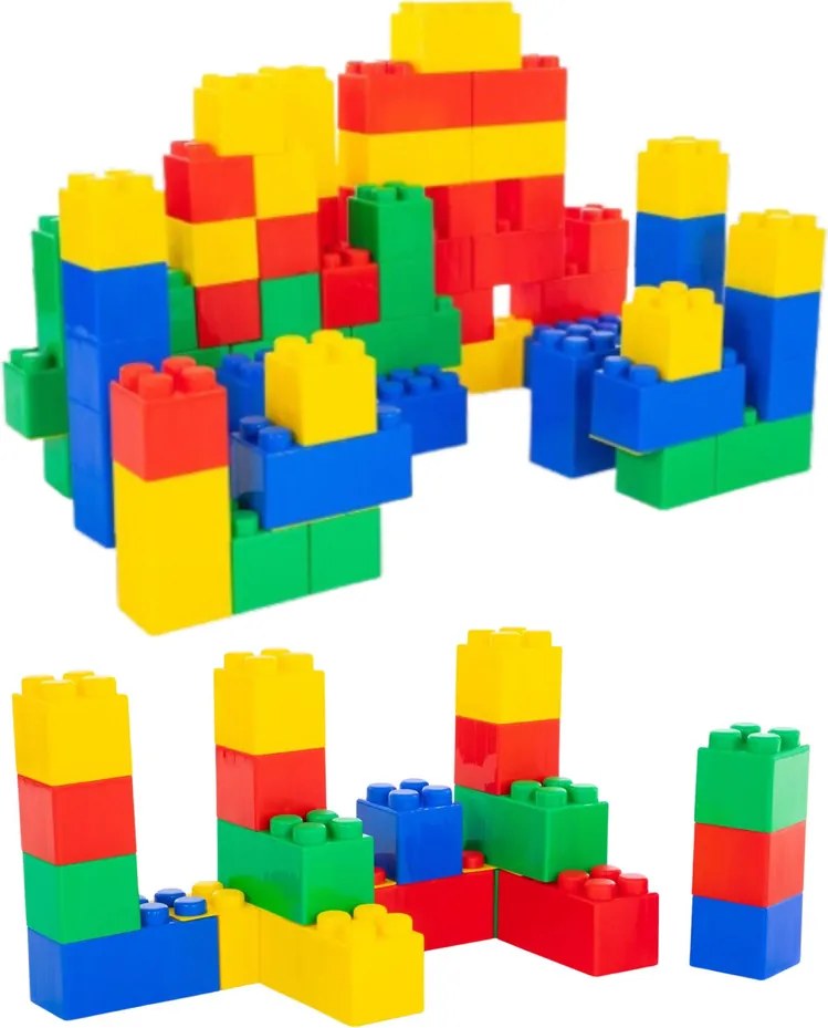 LEAN Toys Sada velkých barevných stavebních kostek v tašce, 28,5 × 9 × 9 cm, 20 ks.