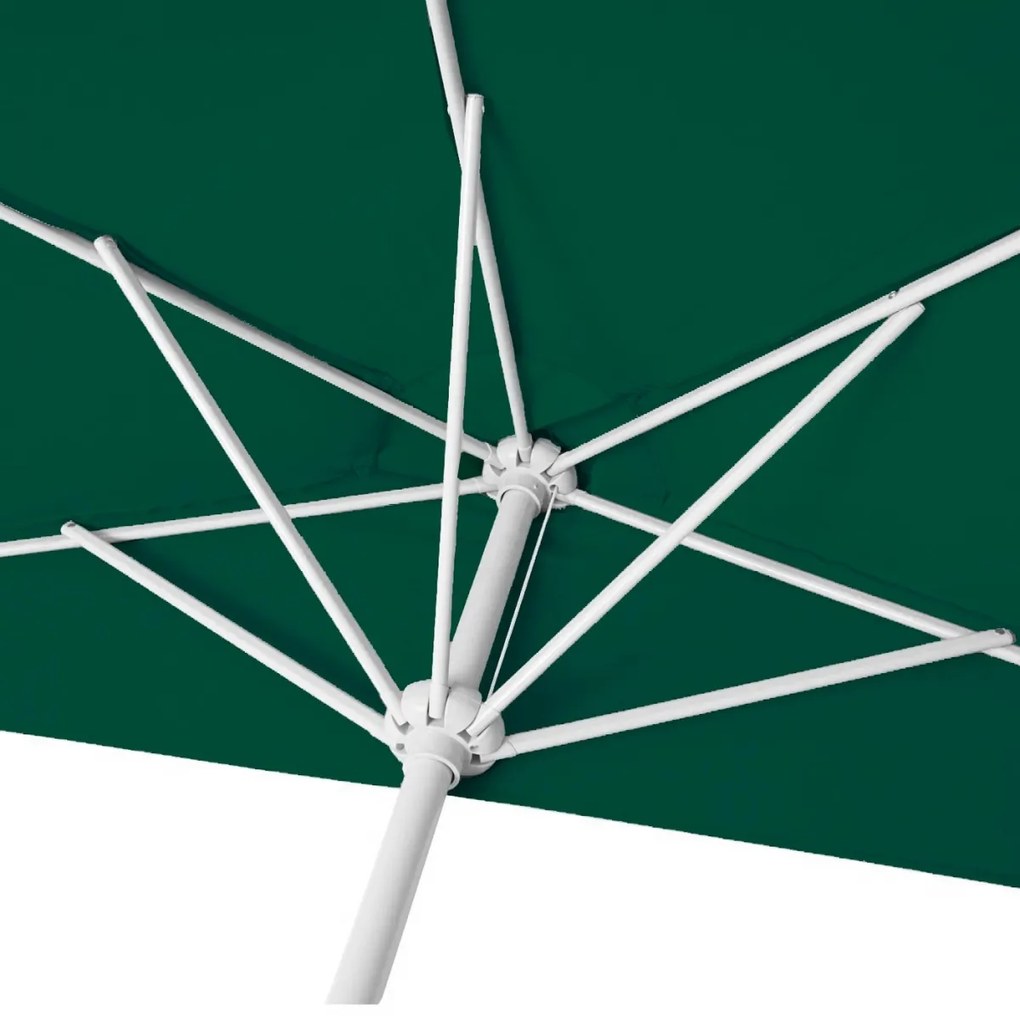 Slunečník půlkruh Parla - polyester/hliník - 270cm zelený se stojanem