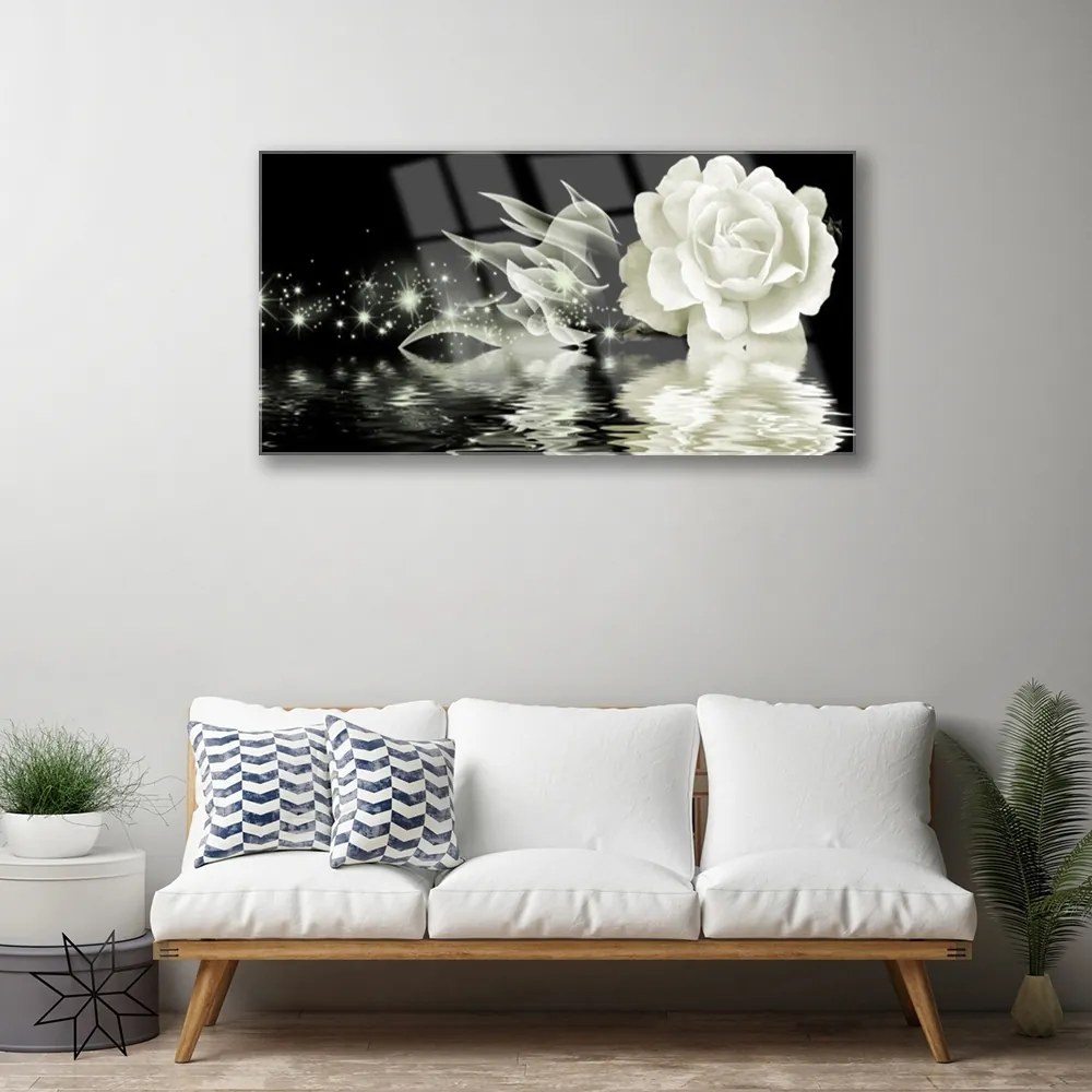 Obraz na skle Růže Květ 100x50 cm