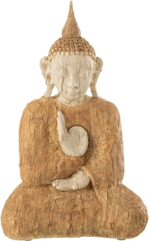 Béžová dekorace sedící Buddha - 24*17*40 cm