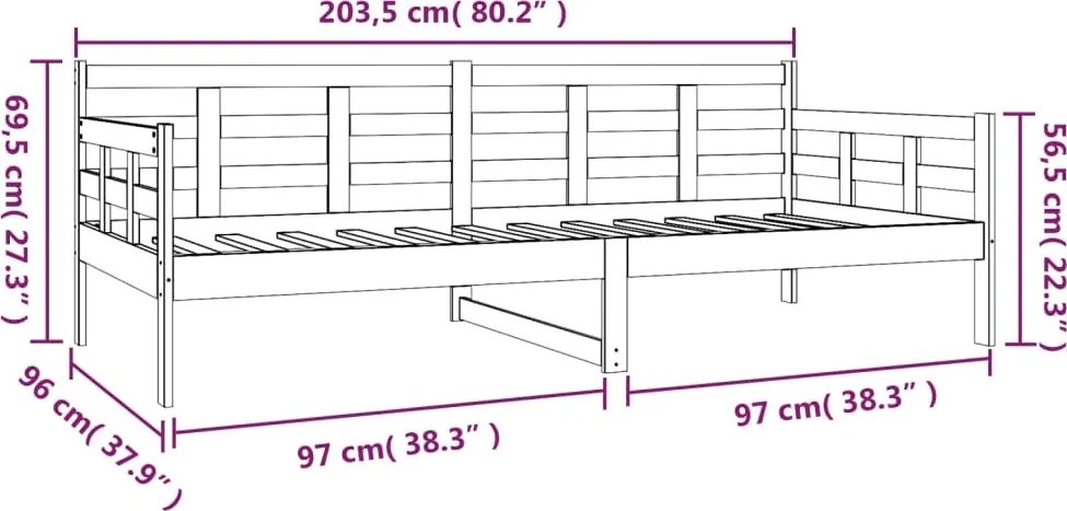 vidaXL Válenda masivní borové dřevo 90 x 200 cm [820359] Barva: medová hnědá