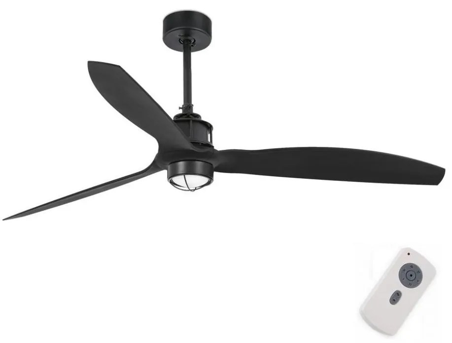 FARO Barcelona FARO 32100-10 - LED Stropní ventilátor JUST FAN LED/17W/230V černá + DO 32100-10