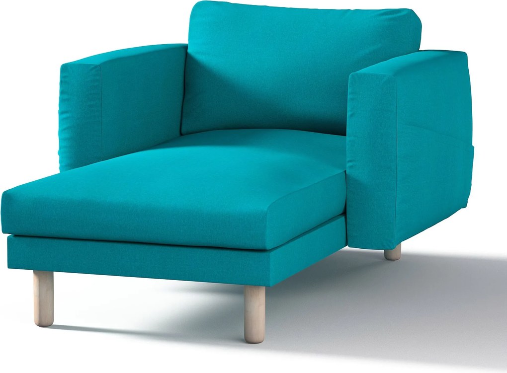 Potah na IKEA Norsborg šezlong s loketními opěrkami barva modrá látka pletený vzor