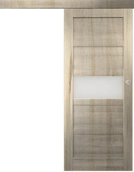 posuvné interiérové dveře na stěnu vasco doors BRAGA model A Průchozí rozměr: 70 x 197 cm, Orientace dveří: Levé dveře, Dekor: Bílá