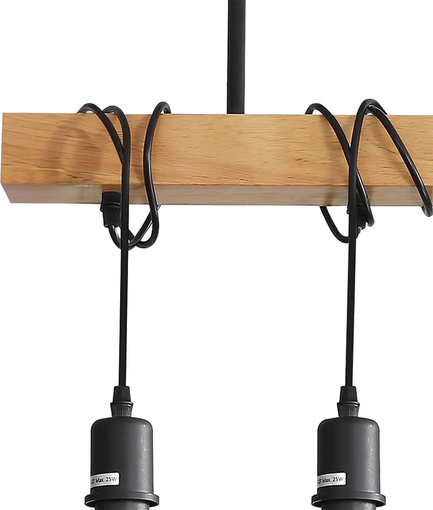 Toolight Toolight, závěsná moderní svítilna 3xE27 APP973-3CP LINE, černá-hnědá, OSW-03242