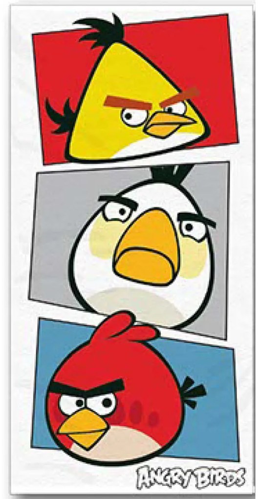 Halantex Osuška Angry Birds bílá froté 70x140 cm