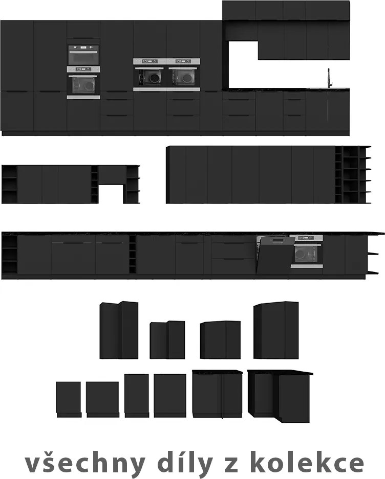 ARIA cc | dolní skříňka 80 ZL 1S dřezová | 80 cm | PREMIUM BOX | černá