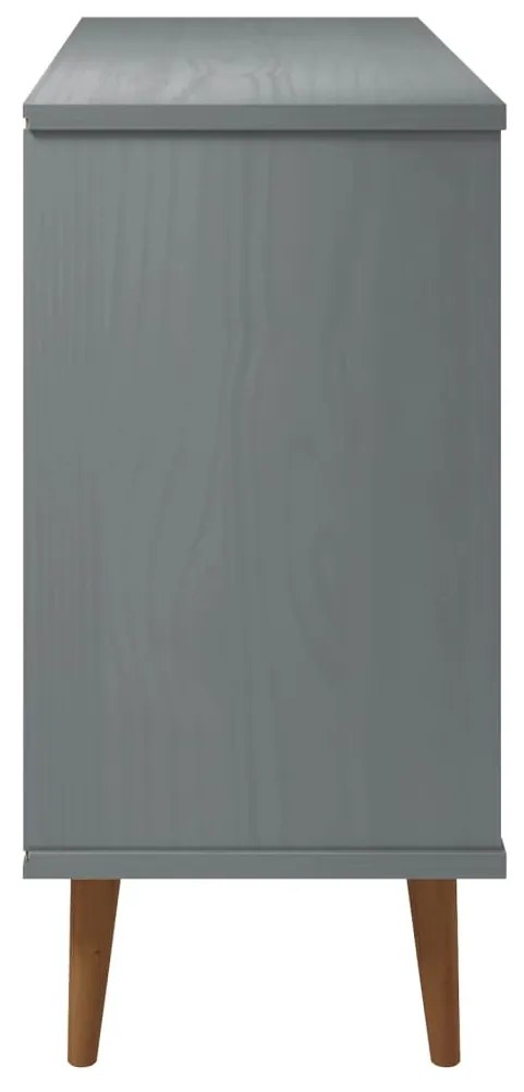 Příborník Molde - masivní borové dřevo - 113x40x80 cm | šedý