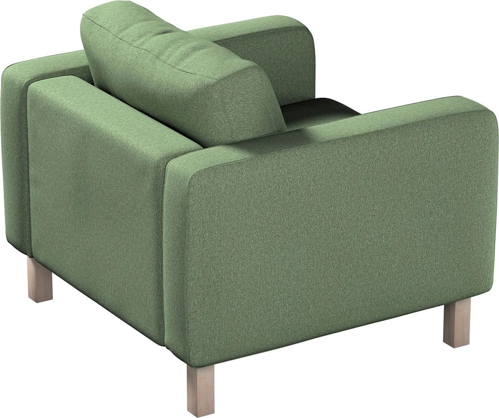 Potah na křeslo IKEA Karlstad, krátký barva zelená látka pletený vzor