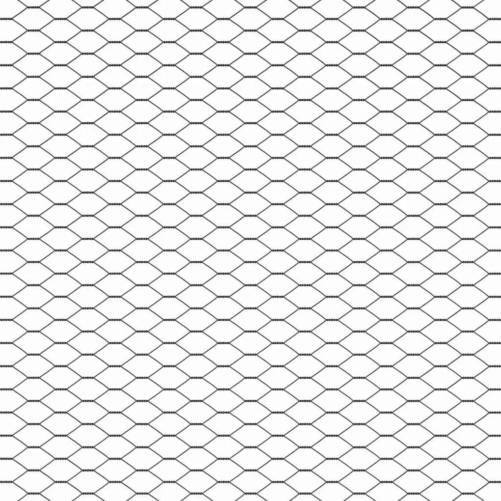 Hexagonální plot s podpěrou 50 x 1,5 m Ocel potažená PVC Šedá 3353283