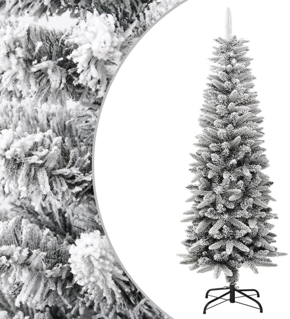 345194 vidaXL Umělý úzký vánoční stromek se sněhem 150 cm PVC a PE