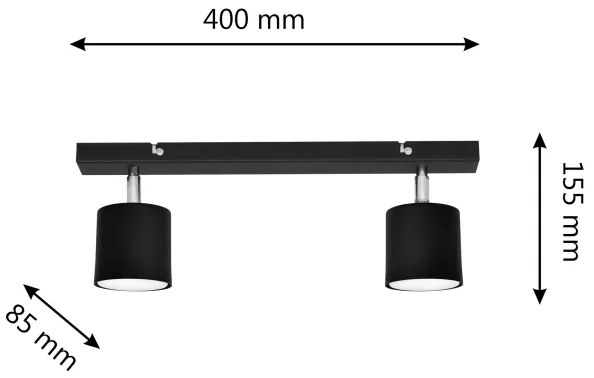 Bodové svítidlo PUNTA 2xGX53/10W/230V černá