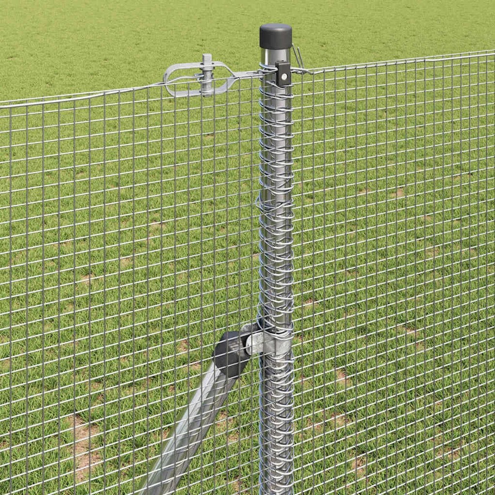 Zemní upevnění svařované drátěné ploty 10 x 1,2 m Stříbrná 3351575