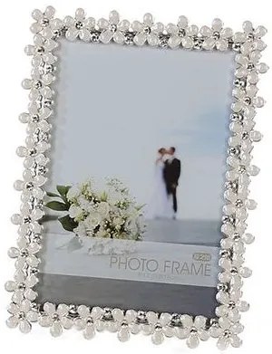 GILDE Kovový rámeček na fotografie s květinami, 15x20 cm