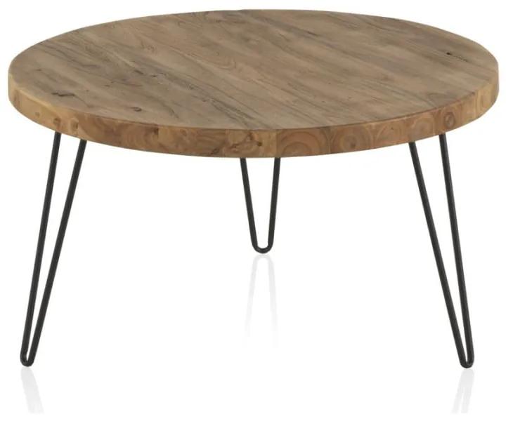 Konferenční stolek s deskou z jilmového dřeva Geese Camile, ⌀ 71 cm