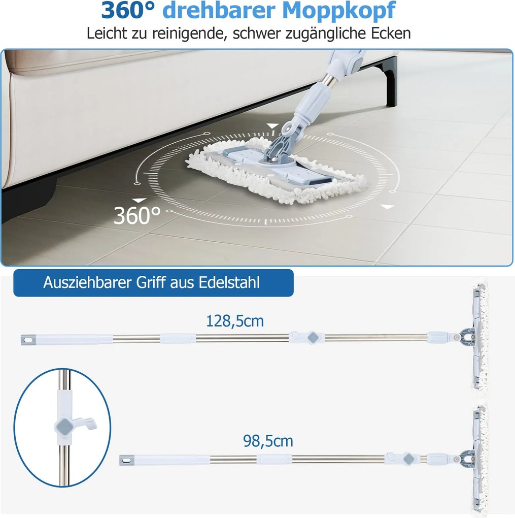 Costway Systém mopu a kbelíku s funkcí ždímání a separací odpadní vody a 360°