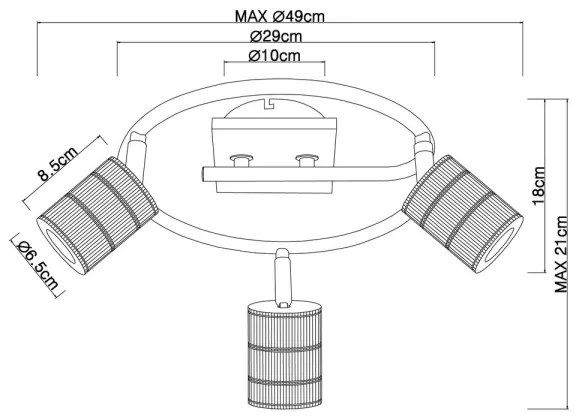 Globo 54033-3 - Bodové svítidlo JOSELLA 3xE27/60W/230V