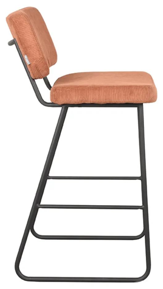 LABEL51 Barová židle Noah -  hnědý mikro semiš