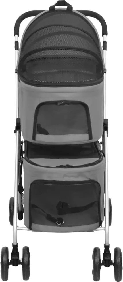 2patrový skládací kočárek pro psa šedý 83 x 48 x 97 cm oxford 172205