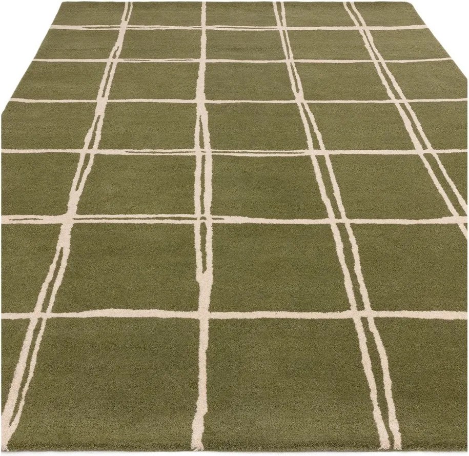 Zelený ručně tkaný vlněný koberec 120x170 cm – Asiatic Carpets