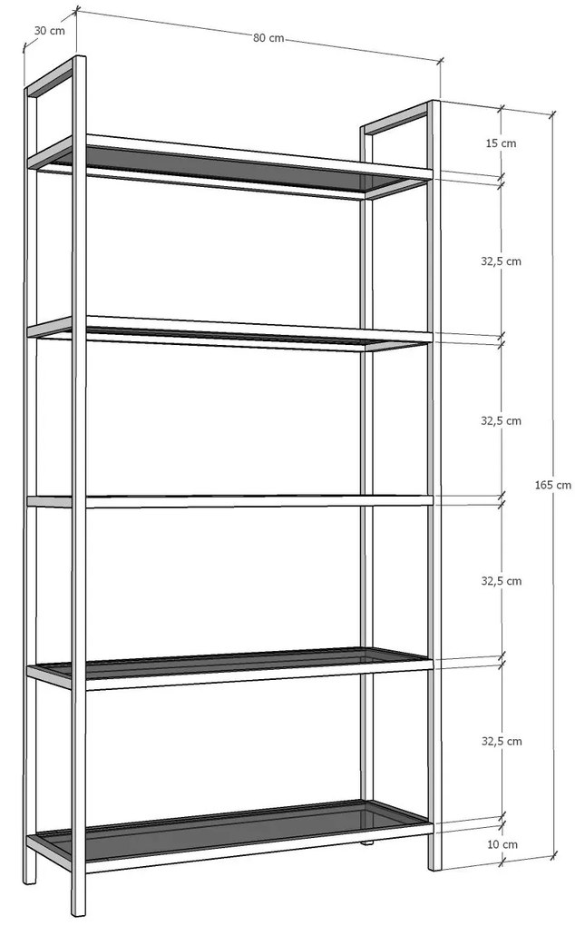 KALUNE DESIGN Kovová knihovna GLAMP černá 552NOS1303
