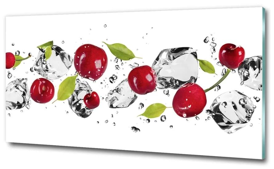 Wallmuralia Foto obraz skleněný horizontální Višně a voda 100x50