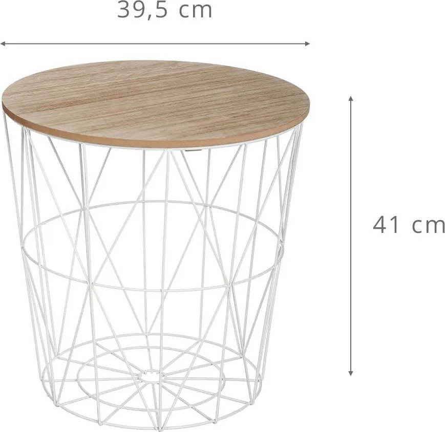 Odkládací stolek, bílý, 39,5 x 41 cm, Atmosphera