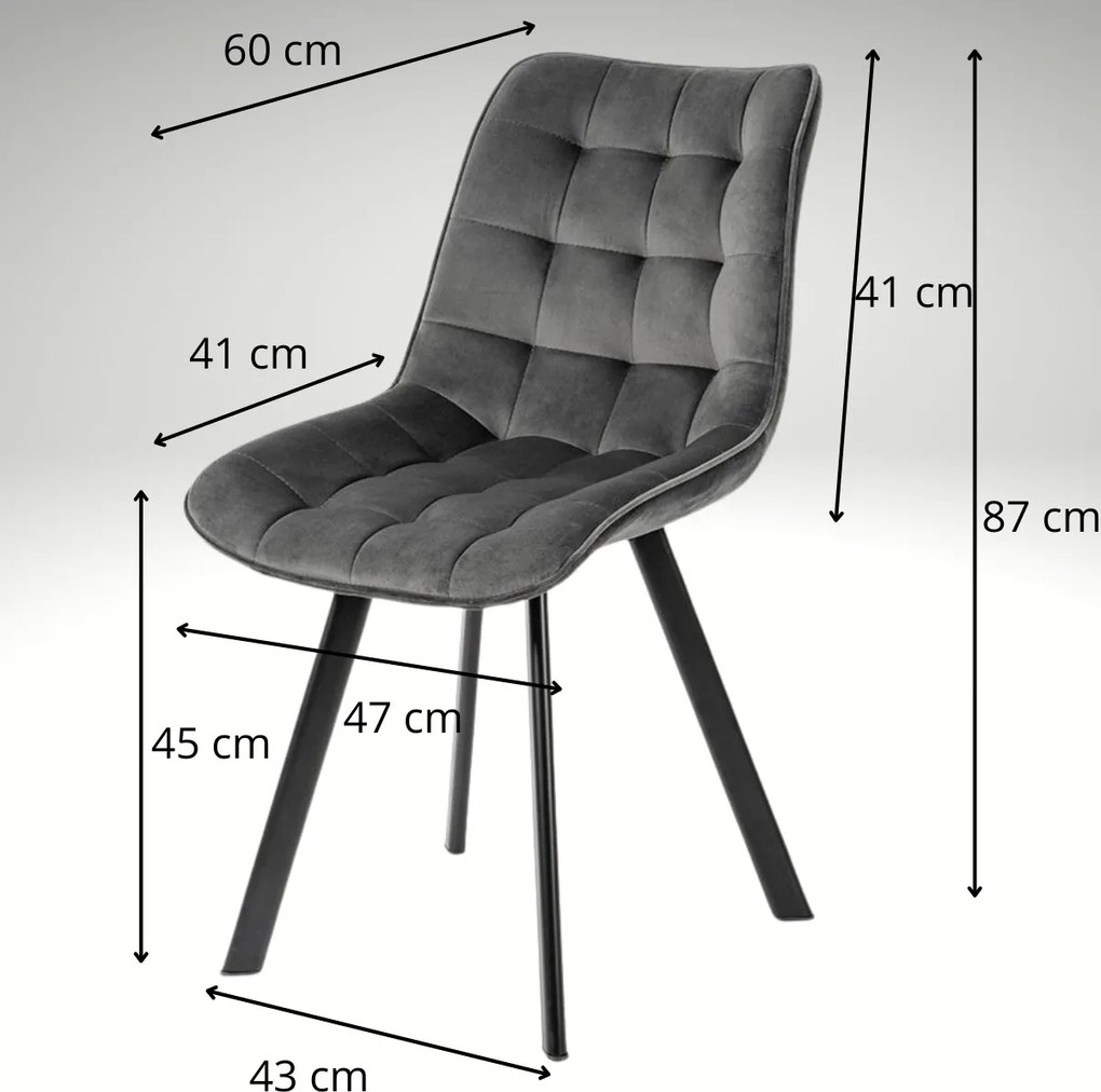 Vikio Jídelní set pro 4 osoby 160x90 cm dub noha U šedá židle VJS156-4S-S