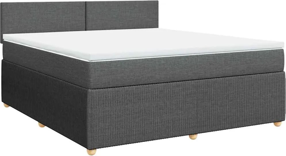 Box spring postel s matrací tmavě šedá 180x200 cm textil 3289829