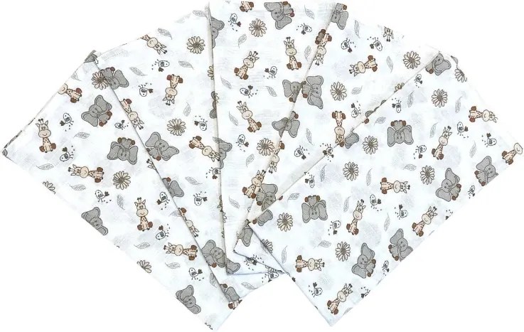 PREM INTERNATIONAL Látková plena 70x70 cm Zoo cream (balení 5 ks)