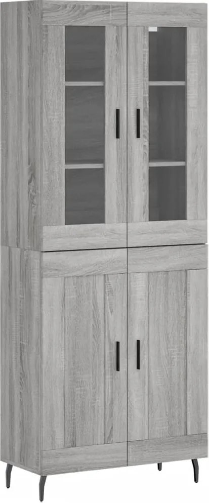 Skříň highboard šedá sonoma 69,5 x 34 x 180 cm kompozitní dřevo 3198359