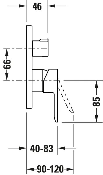 Duravit DC5210018010-Vanová baterie pro podomítkovou instalaci D-CODE les. chrom