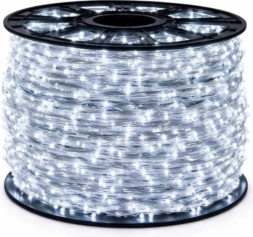 Eco Fix LED světelný řetěz, venkovní, 80 m, ledová bílá, 800 diod, čirý kabel, IP67, cívka