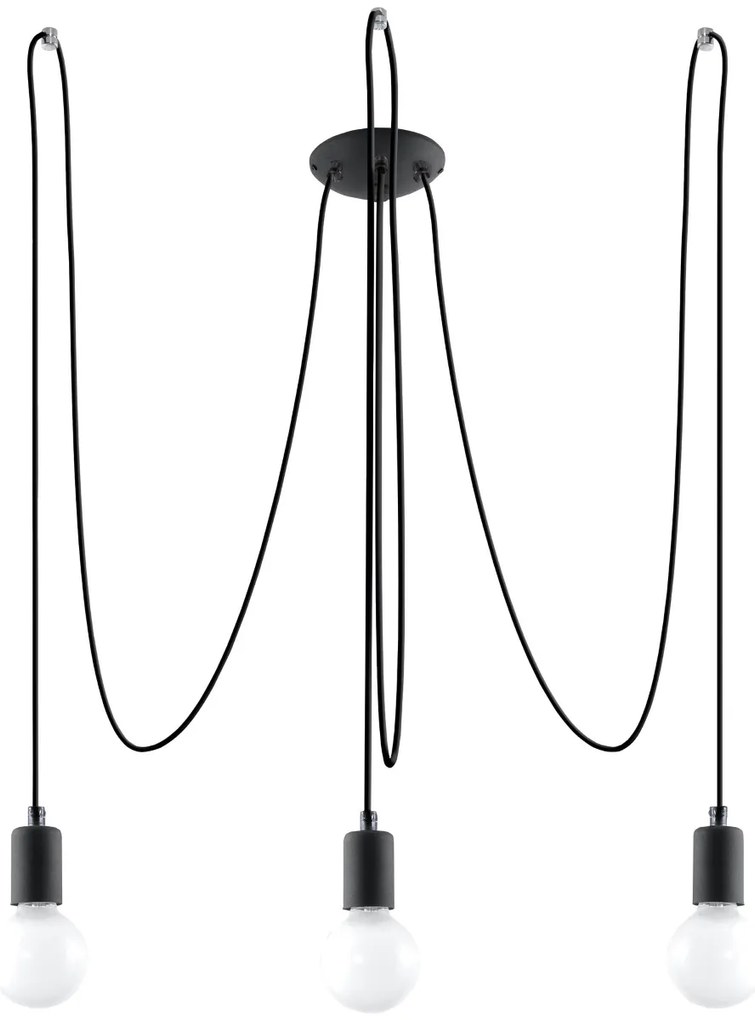 Sollux Lighting Lustr EDISON 3 černý