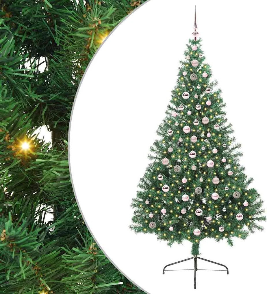Umělý osvětlený vánoční stromeček Zelená 240 cm PVC 3397039