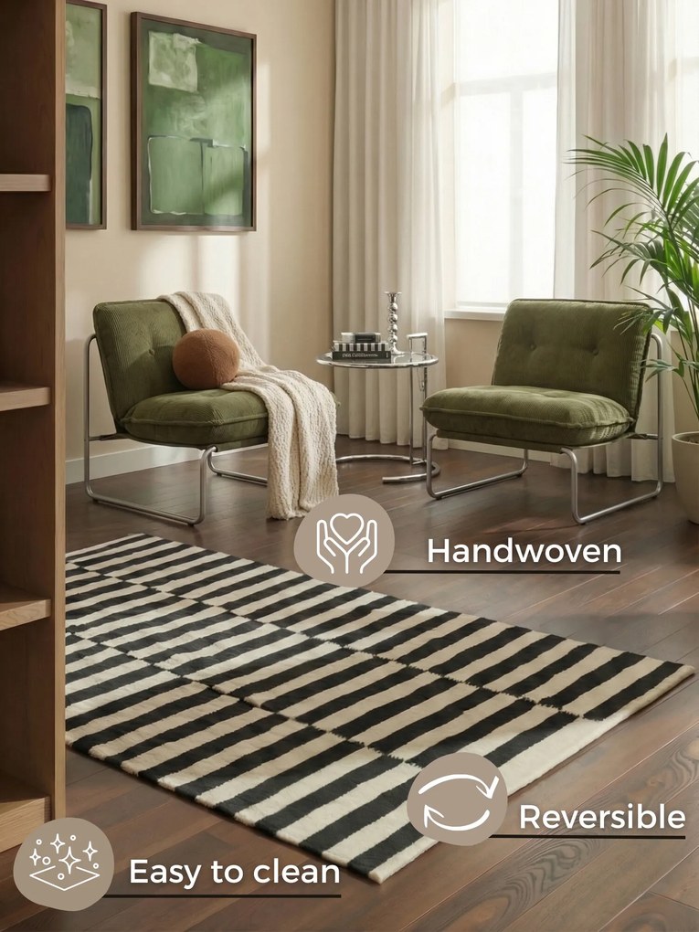 Hanse Home, Kusový koberec Vika 106207 Black White, 160x230, černobílá, ložnice