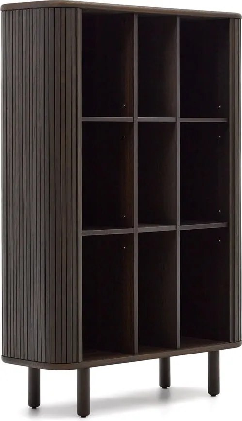 Tmavě hnědá skříňka v dekoru jasanu s posuvnými dveřmi 110x160x40 cm Mailen – Kave Home