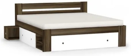 Manželská postel REA Larisa 180x200cm s nočními stolky - ořech rockpile