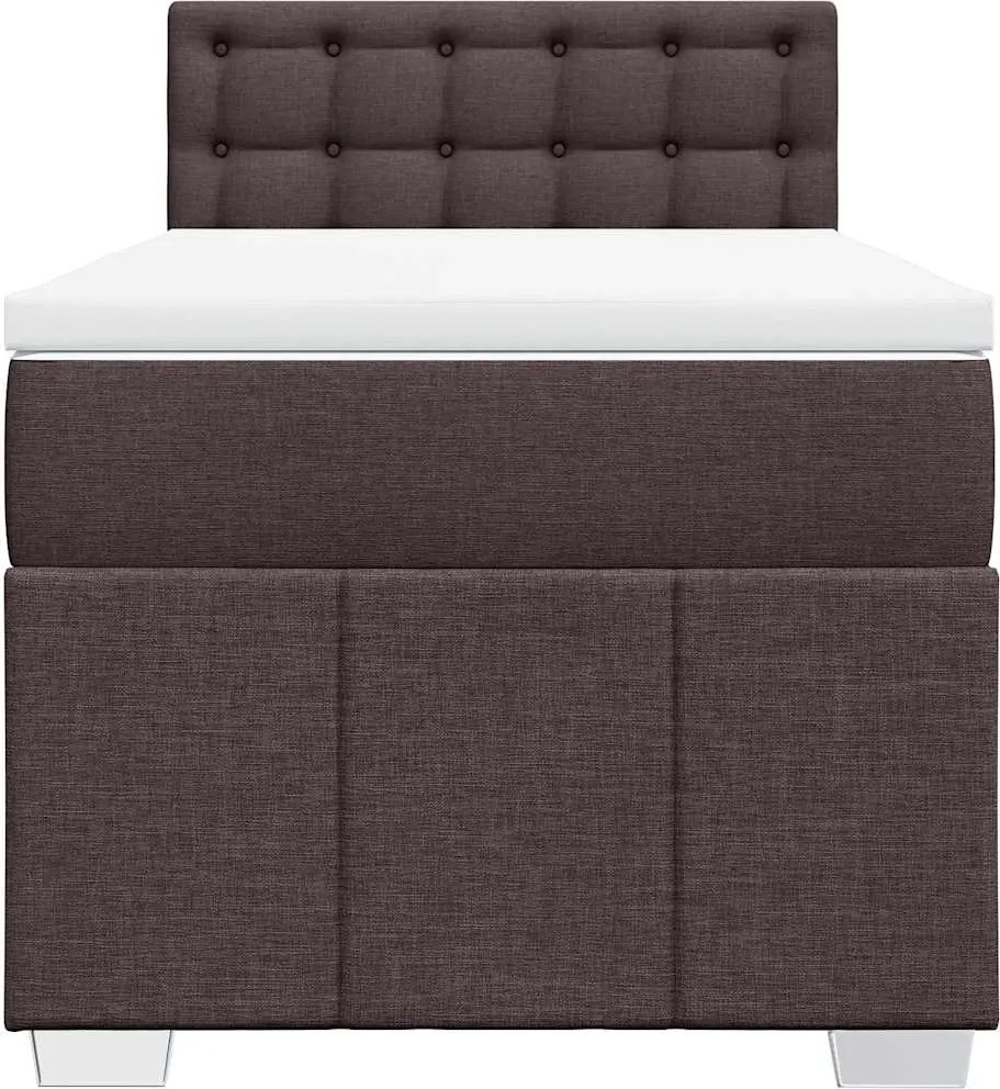 Box spring postel s matrací tmavě hnědá 90x200 cm textil 3289268