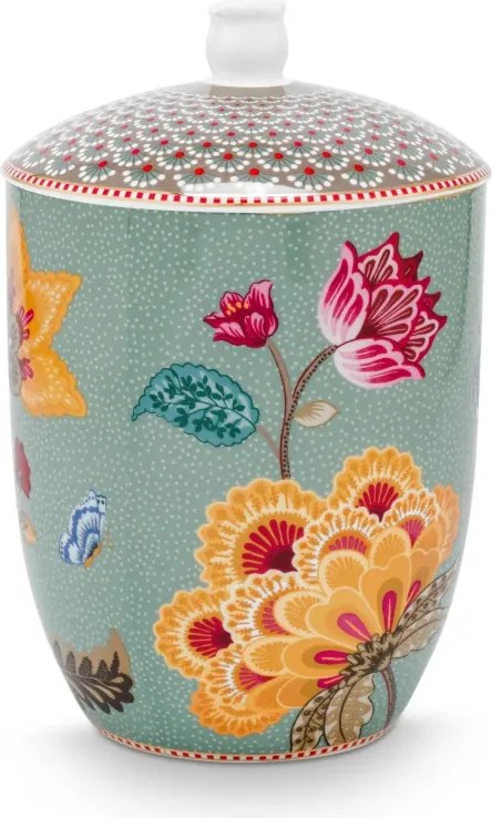 Pip Studio Blooming Tales skladovací dóza 1,5l, modrá (Stylová a praktická skladovací dóza )