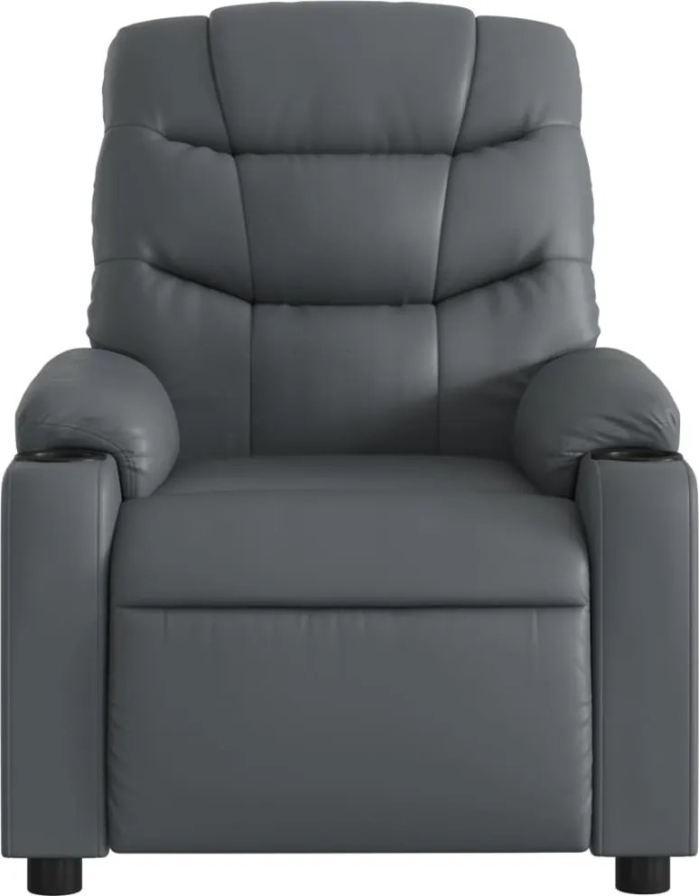 Masážní polohovací křeslo šedé, umělá kůže 3206905