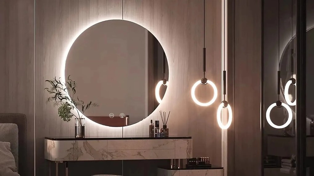 Rea Zrcadlo ⌀100 cm s vyhříváním a regulovatelným LED osvětlením