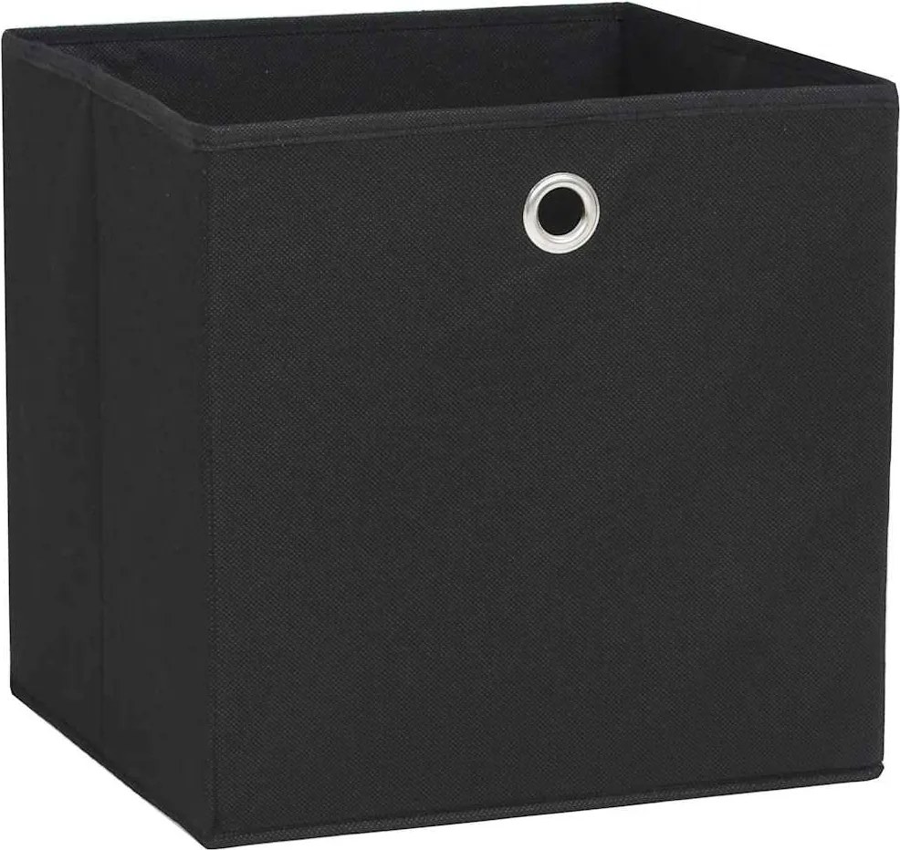 Úložné boxy 10 ks netkaná textilie 28 x 28 x 28 cm černé 325189