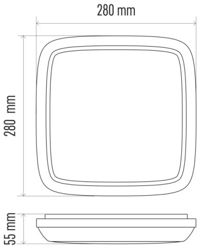 LED Venkovní stropní svítidlo DORI LED/24W/230V IP54 čtverec