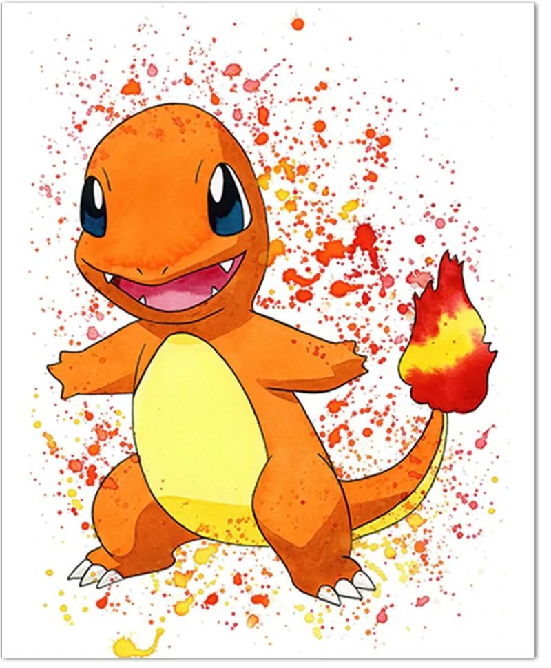 Obraz s motivem Pokémon - 4 rozměry Rozměr: 30x40 cm, Varianta: Charmander